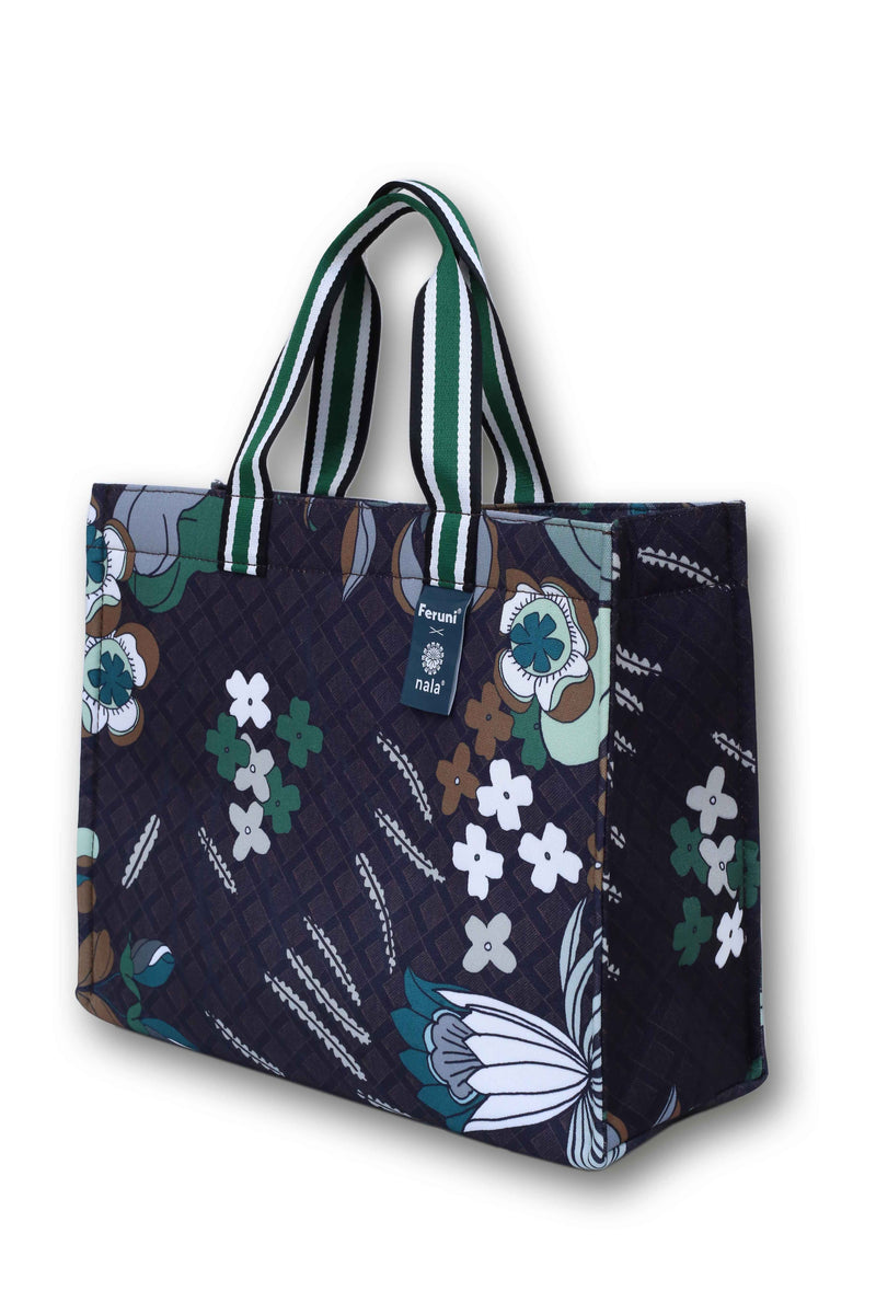Large Shopper Mandi Bunga - Charcoal Blossom – Nala Japan