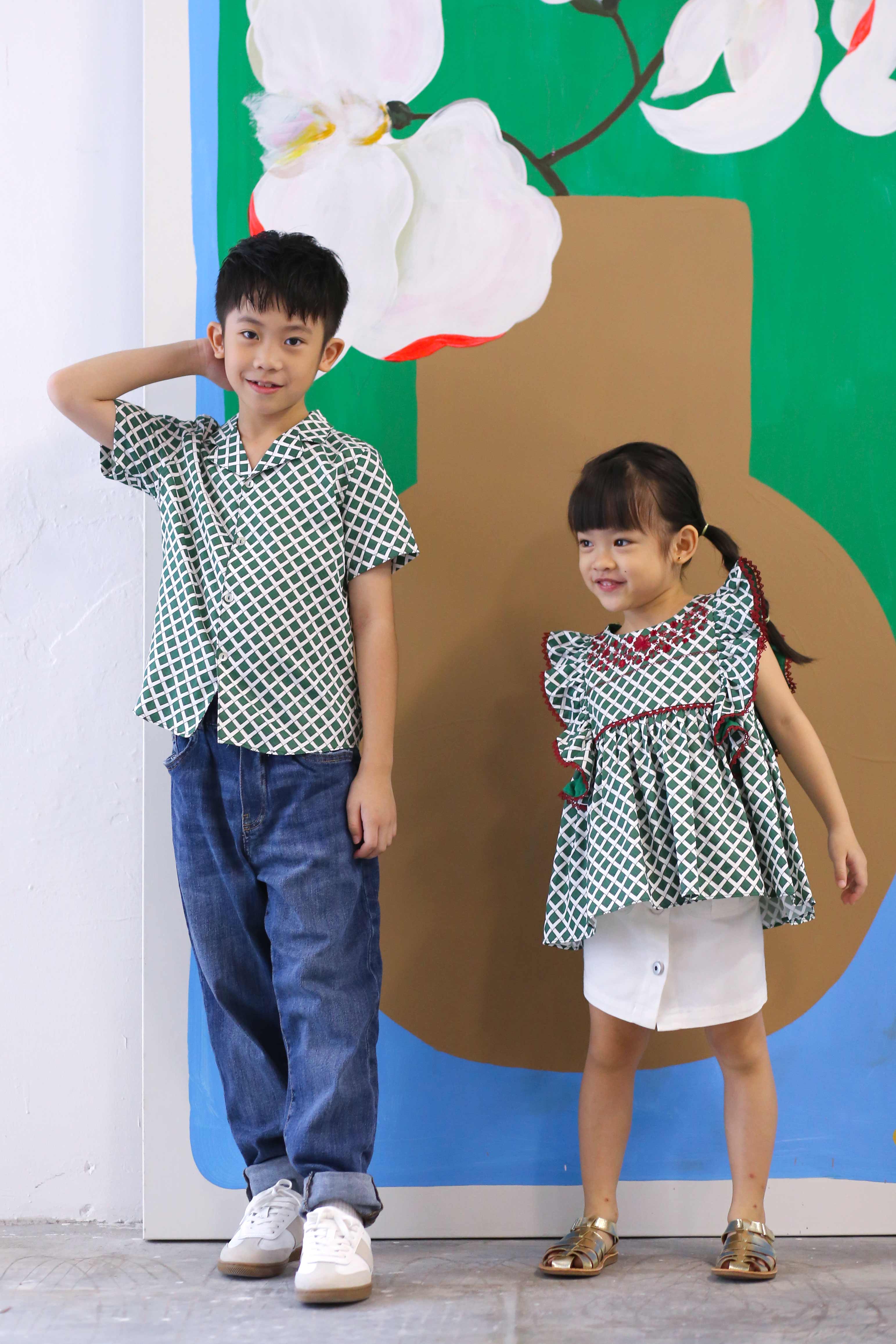 Girls Sayang Top - Love Lace II Green – Nala Japan