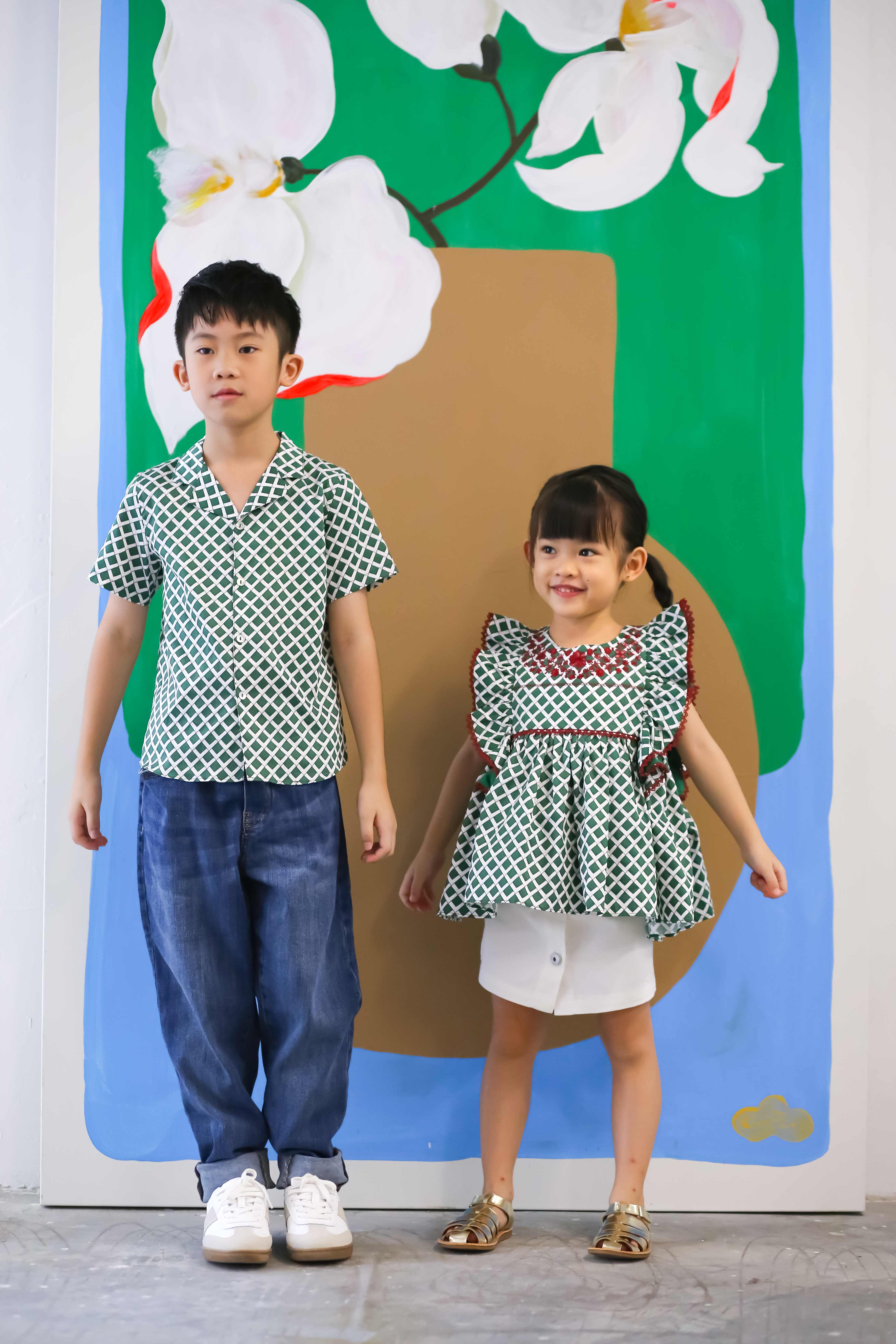 Girls Sayang Top - Love Lace II Green – Nala Japan