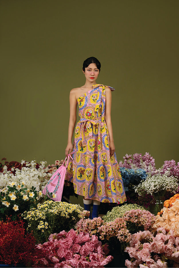 Half Moon Dress - Bunga Doily Yellow – Nala Japan