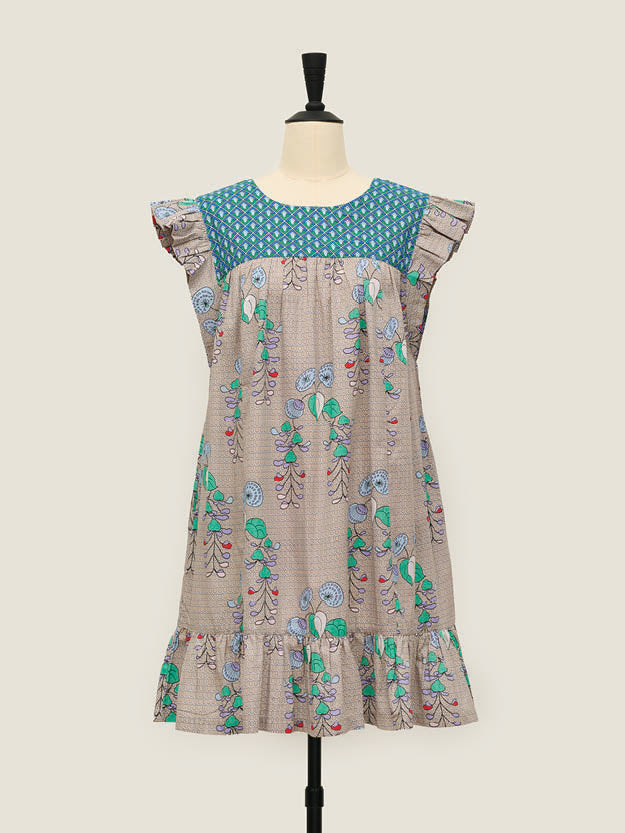 Bella Dress - Willow Roses Beige – Nala Japan
