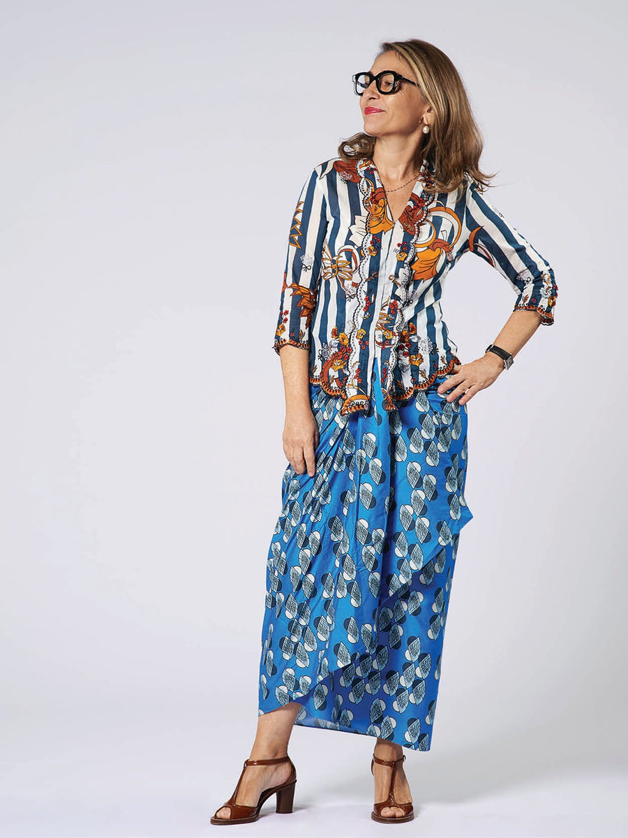 SARONG (WRAPAROUND) - NEST BLUE – Nala Japan